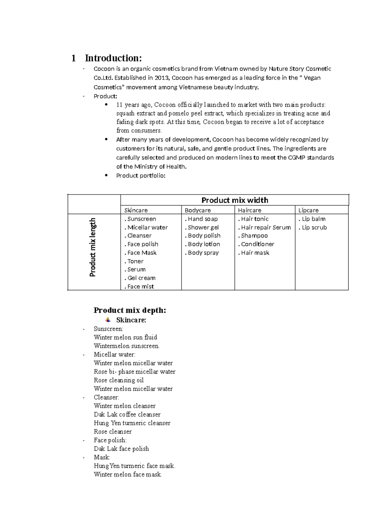 Introduction-Cocoon-1 - 1 Introduction: - Cocoon is an organic cosmetics brand from Vietnam ...