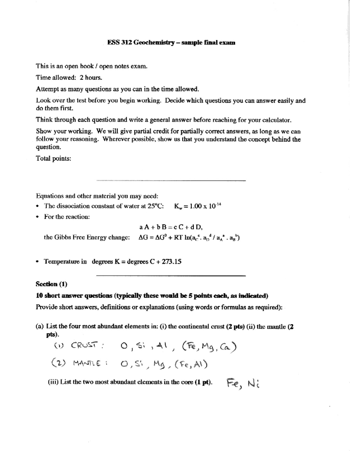 Ess312 Sample paper - ESS 101 - Studocu