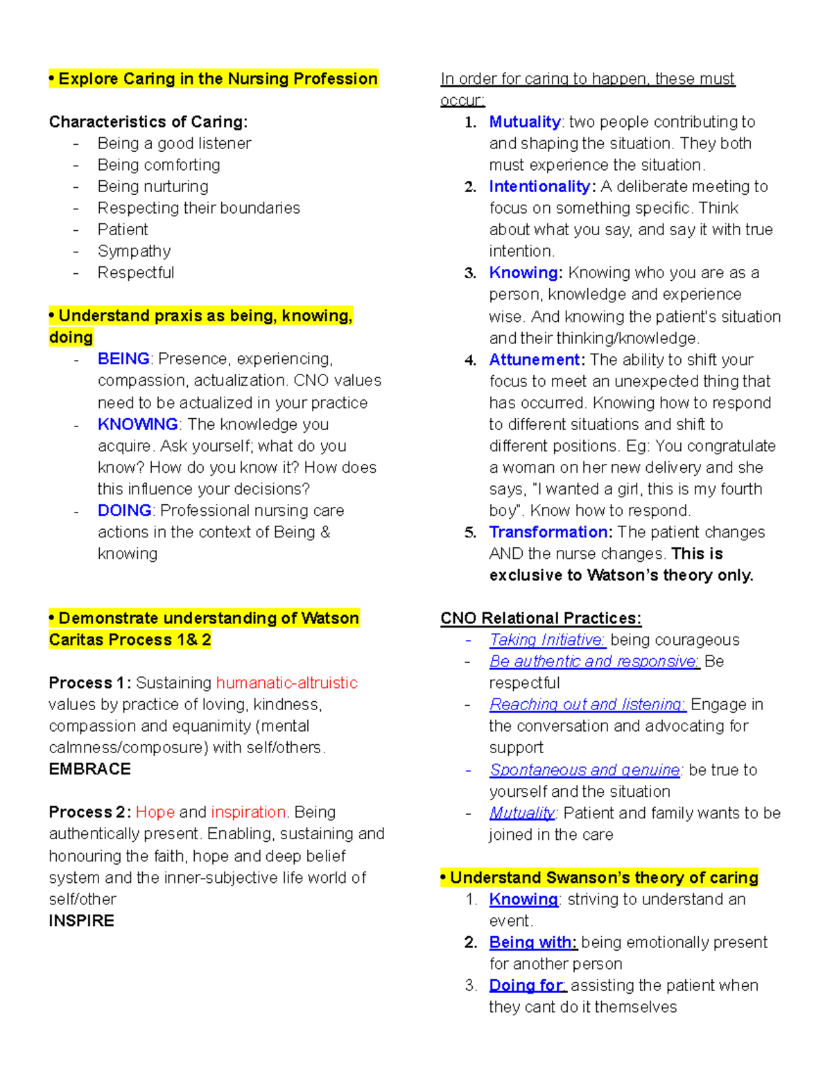 Week 2 Therapeutic Nurse Client Relationship - Explore Caring in the ...