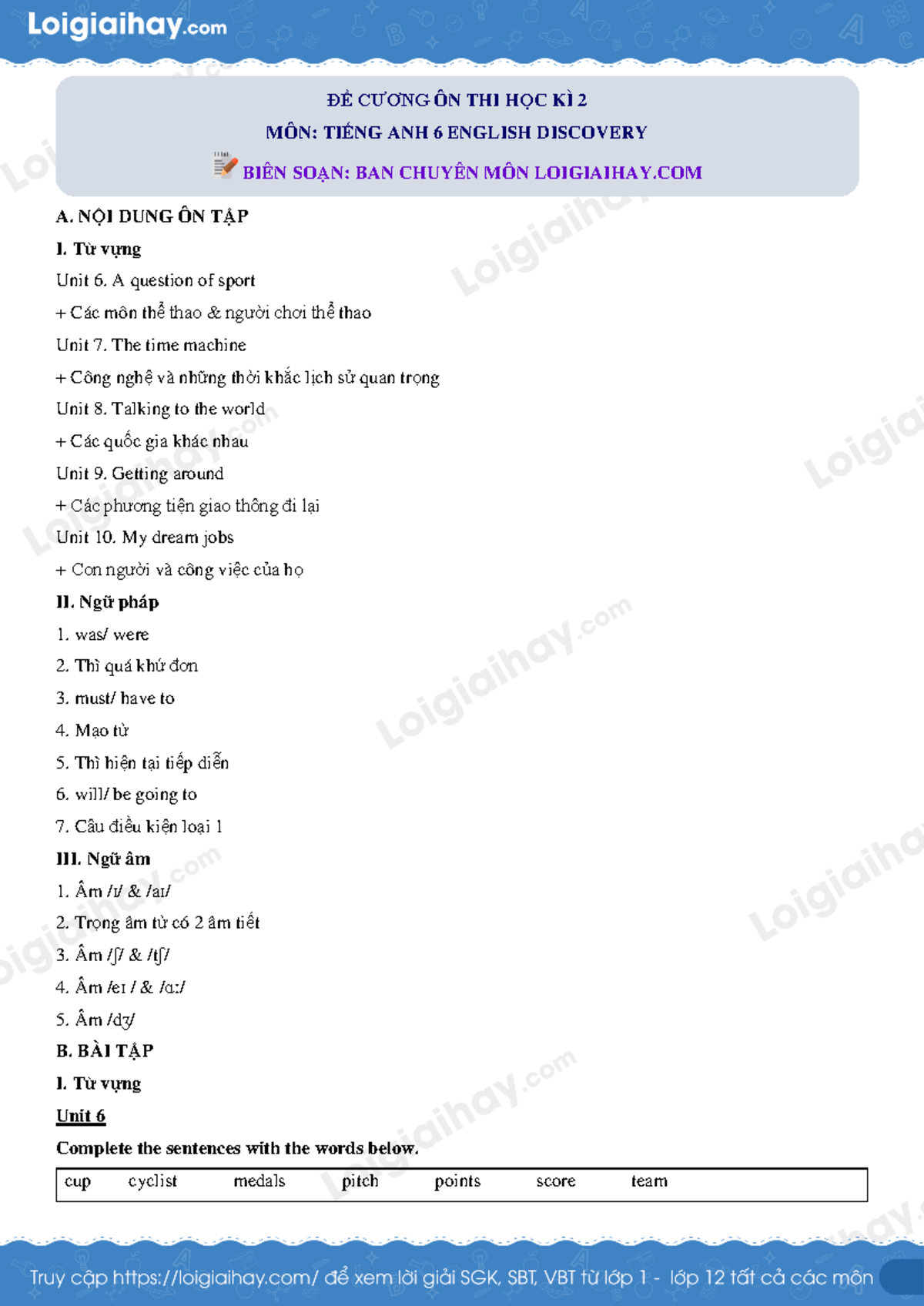 De-cuong-on-tap-hk2-tieng-anh-6-english-discovery-co-dap-an-1712306486 - A. NỘI DUNG ÔN TẬP I ...