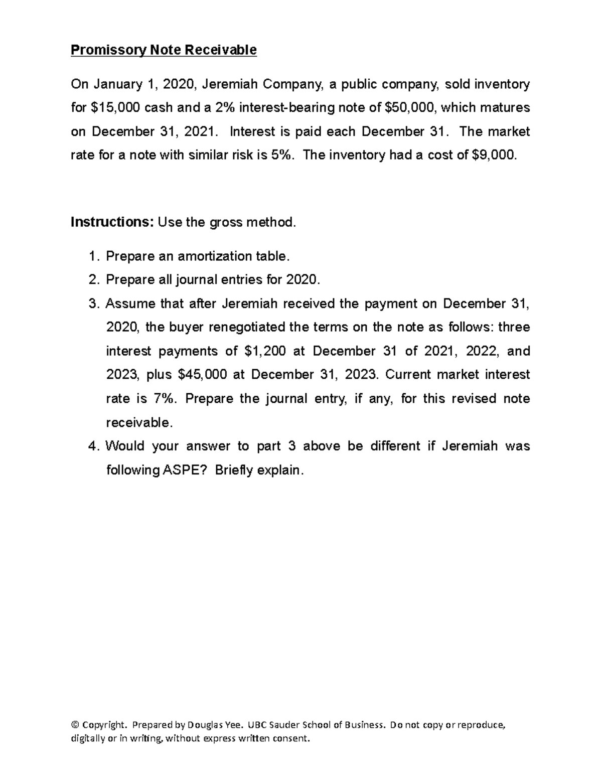 Promissory Note Receivable Example Question Only (2021-05-08 ...