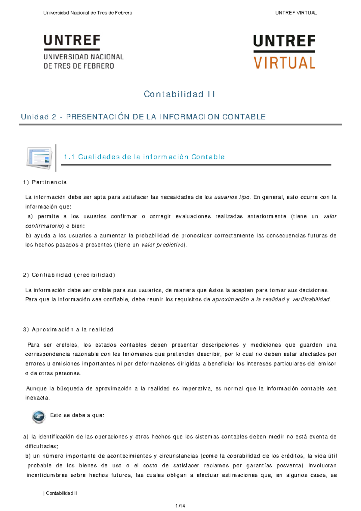 Unidad 2 - PRESENTACIÓN DE LA INFORMACION CONTABLE - En general, esto ...