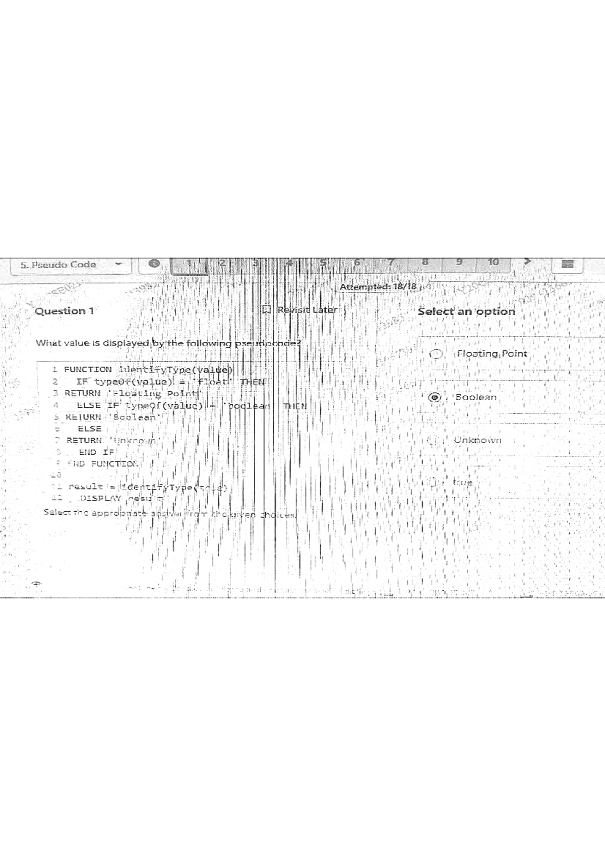 Pseudocodes - Okehh - 5. Pseudo Code 1 2 B 4 S 6 7 8 9 10 Attempted ...