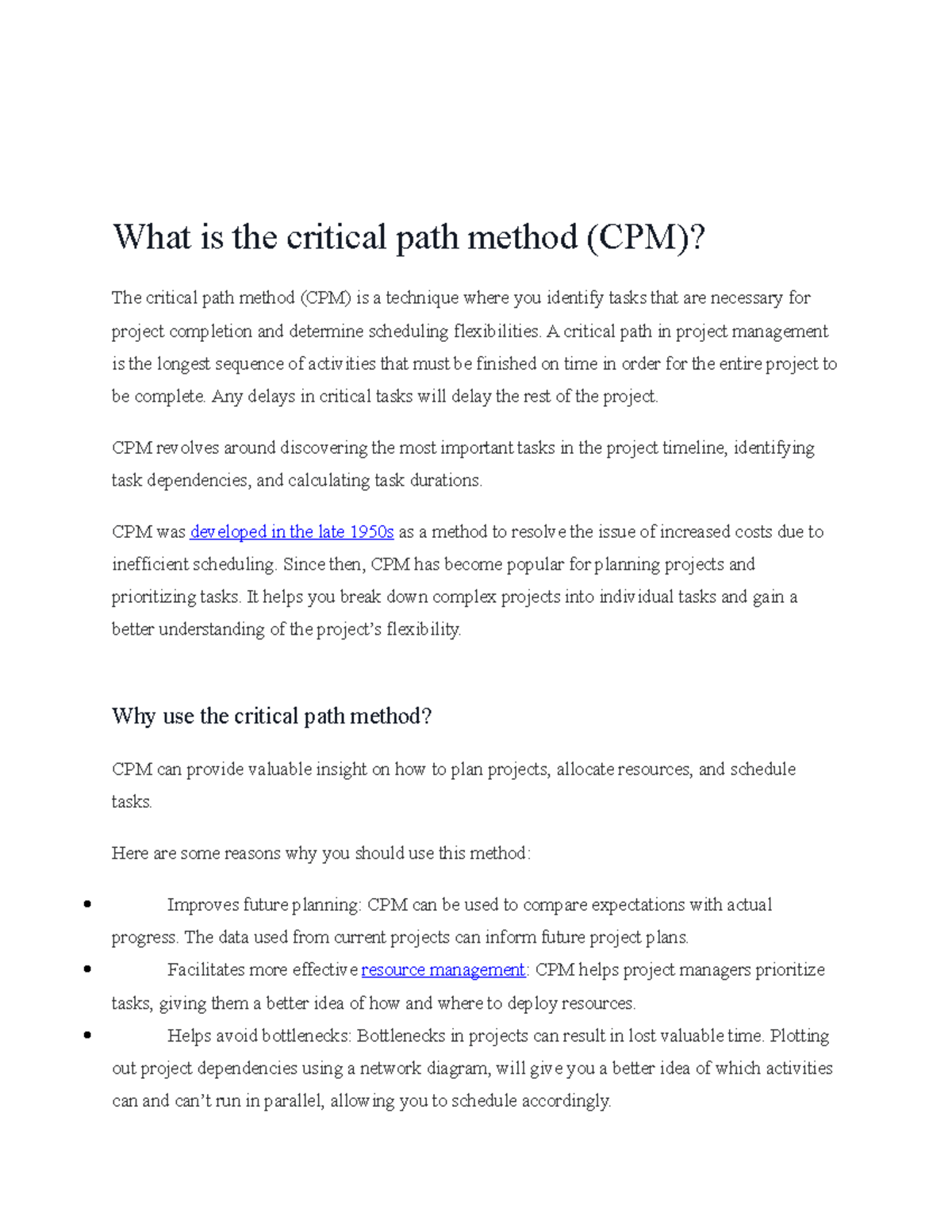 Critical Path Mehtord - Notes on Project planning and LFA Method - What ...