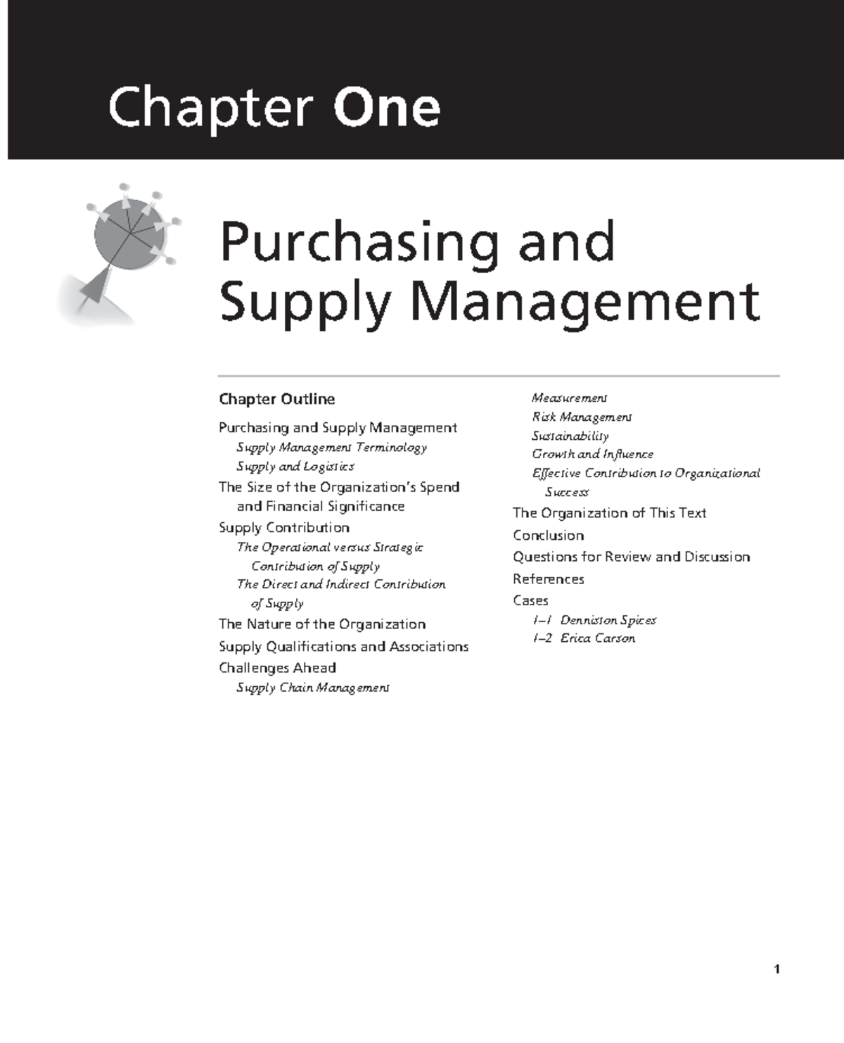SSM Unit I - SSM Notes 1 - 1 Chapter Outline Purchasing and Supply ...