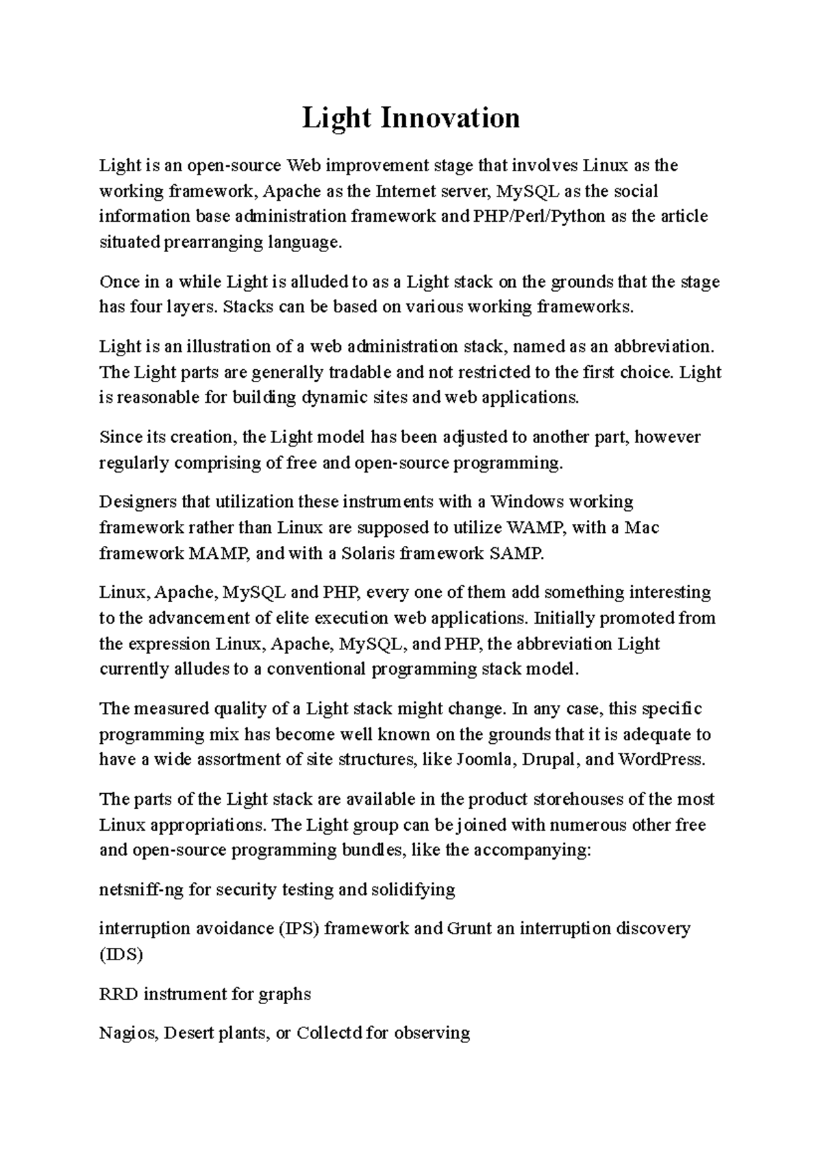 Light Innovation - Light Innovation Light is an open-source Web ...