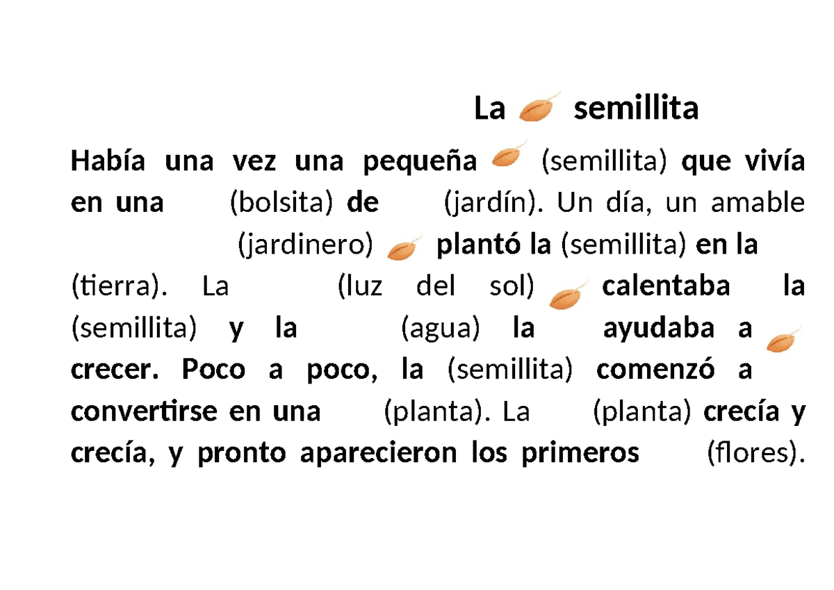 Sewmilla - Convivencia Educativa - La semillita Había una vez una ...