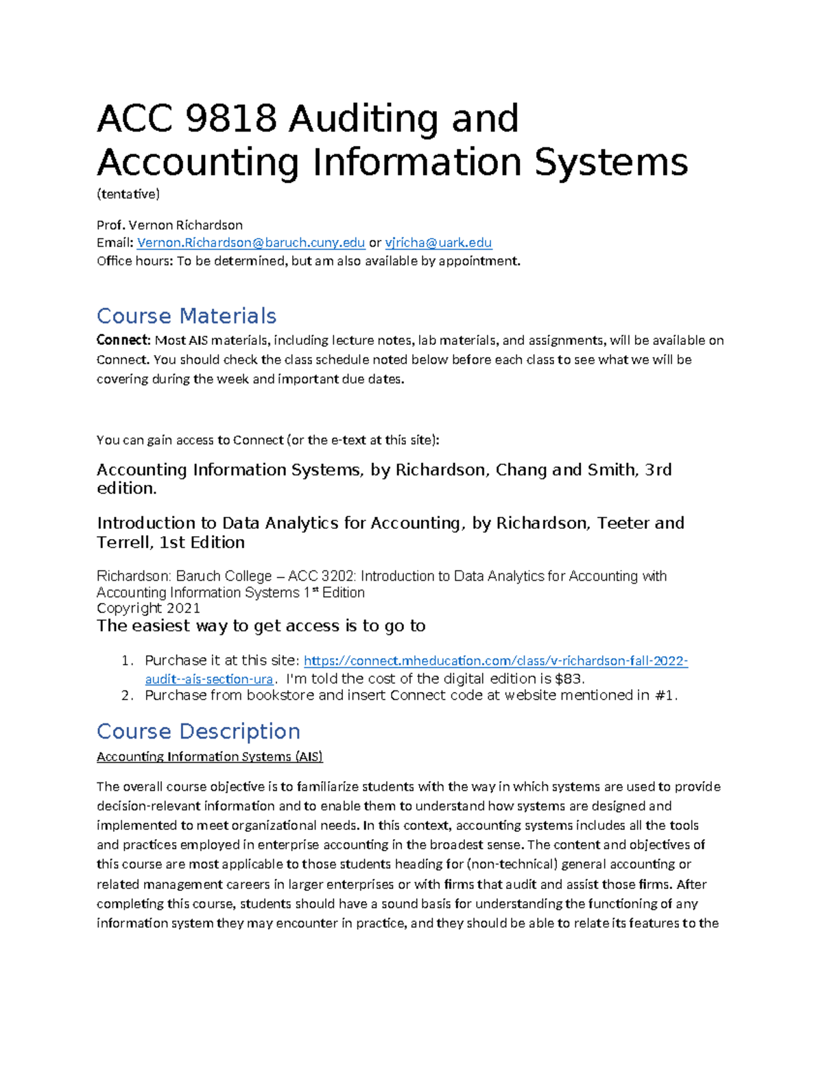 ACC 9818 Syllabus Fall 2022 - ACC 9818 Auditing and Accounting Information Systems (tentative ...