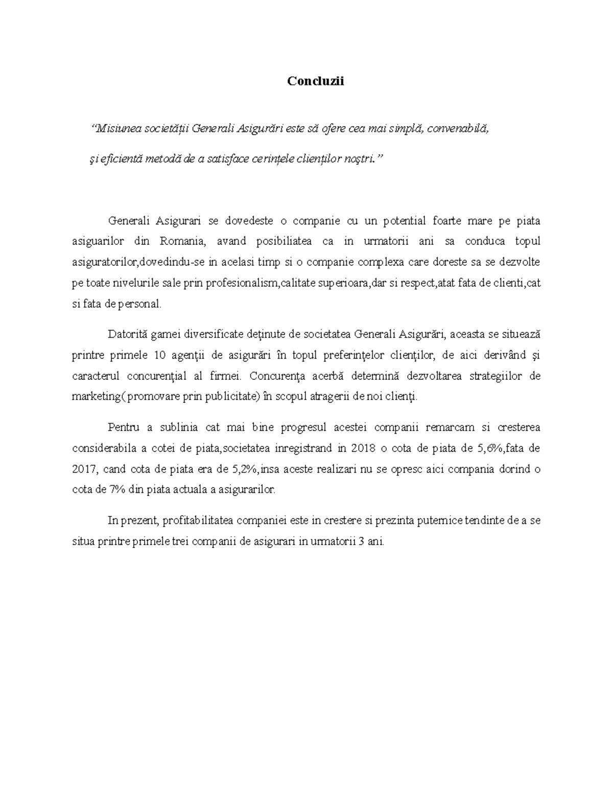 Concluzii generali - Short presentation of general - Concluzii ...