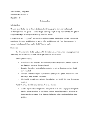 Lab 9 - Interference and diffraction - Stephanie Kosashvili Physics 2 – 1022 Professor Juboori ...