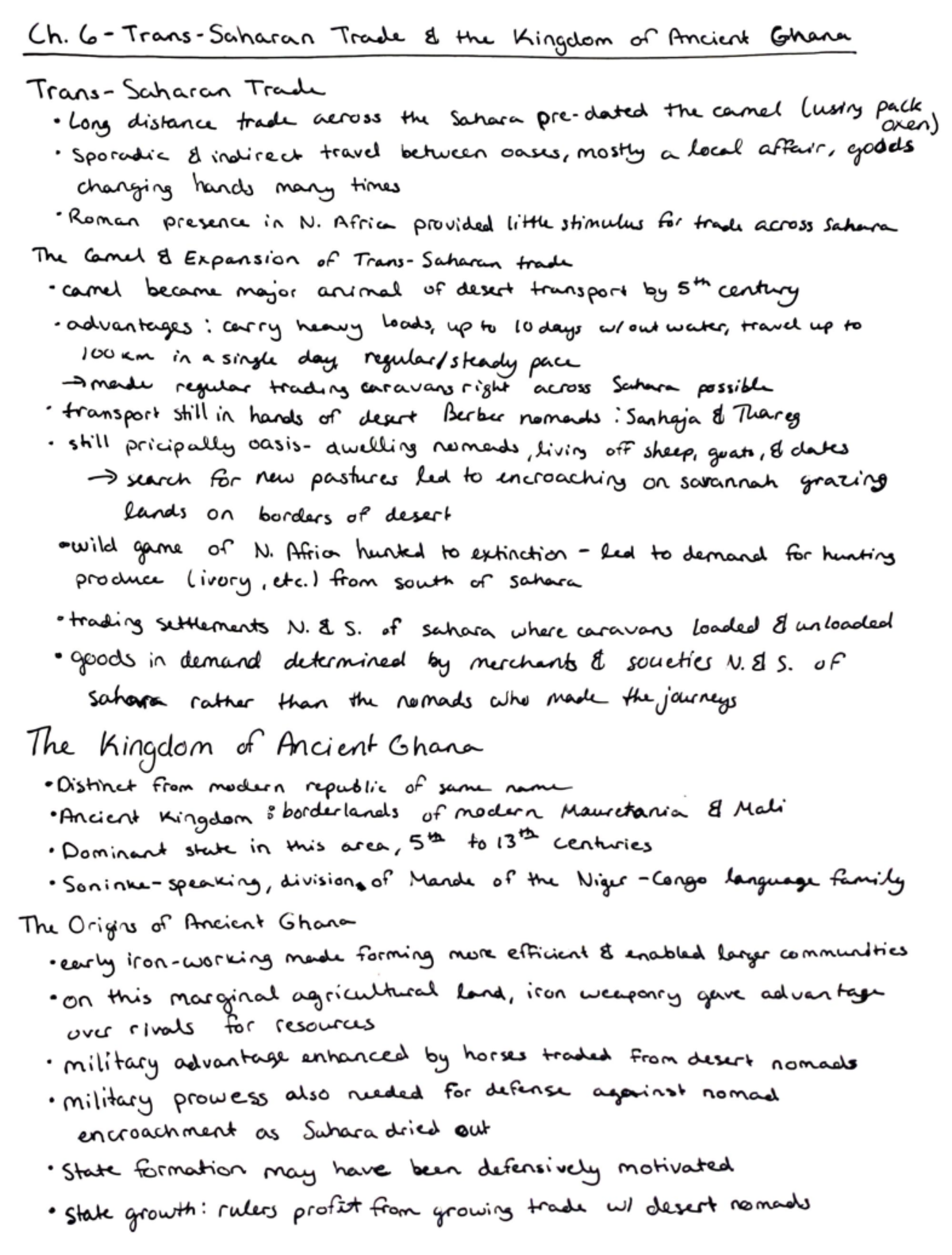 Ch6- Trans Saharan Trade and the Kingdom of Ancient Ghana - Ch. 6-Trans ...