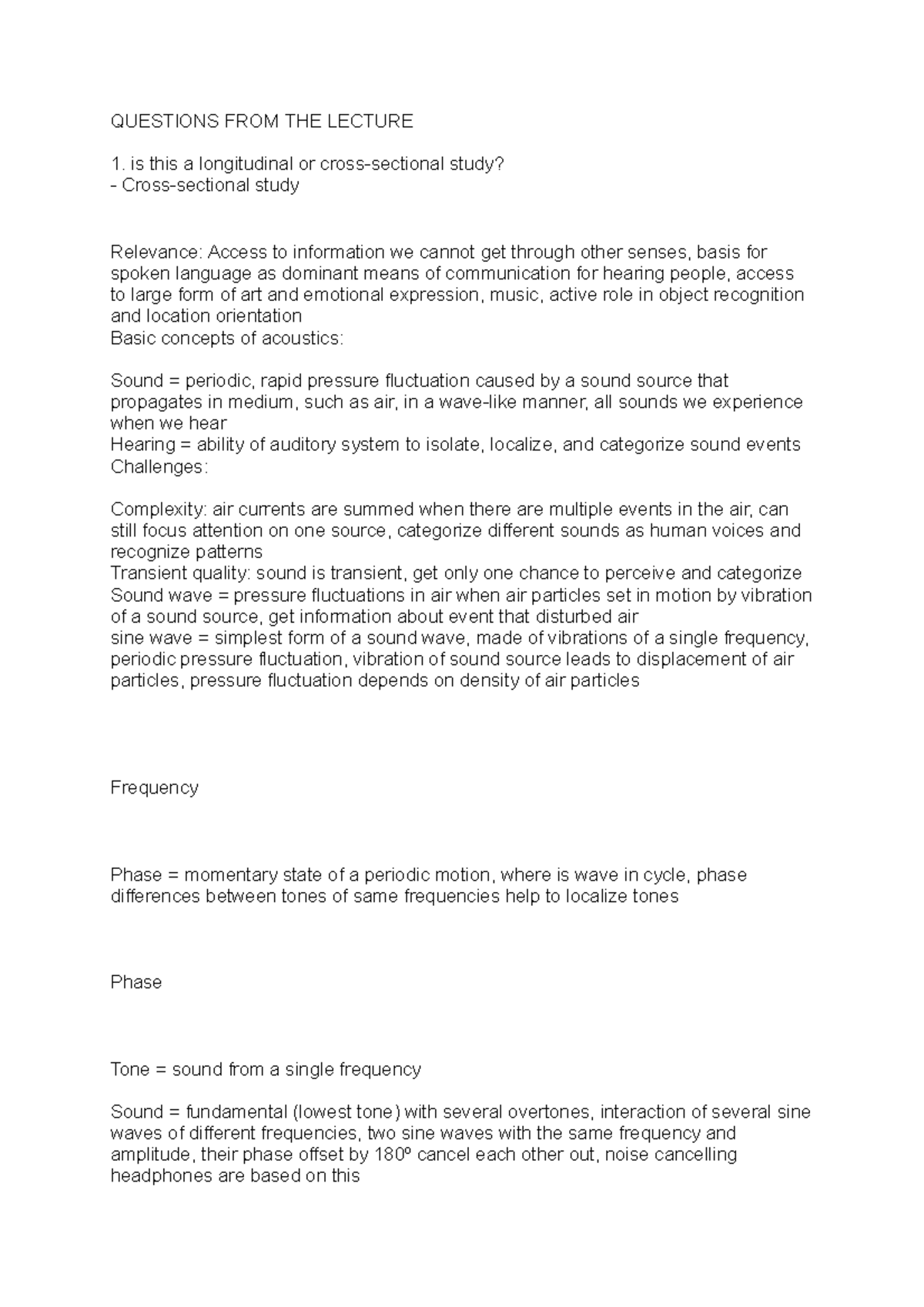 Questions FROM THE Lecture - QUESTIONS FROM THE LECTURE is this a ...