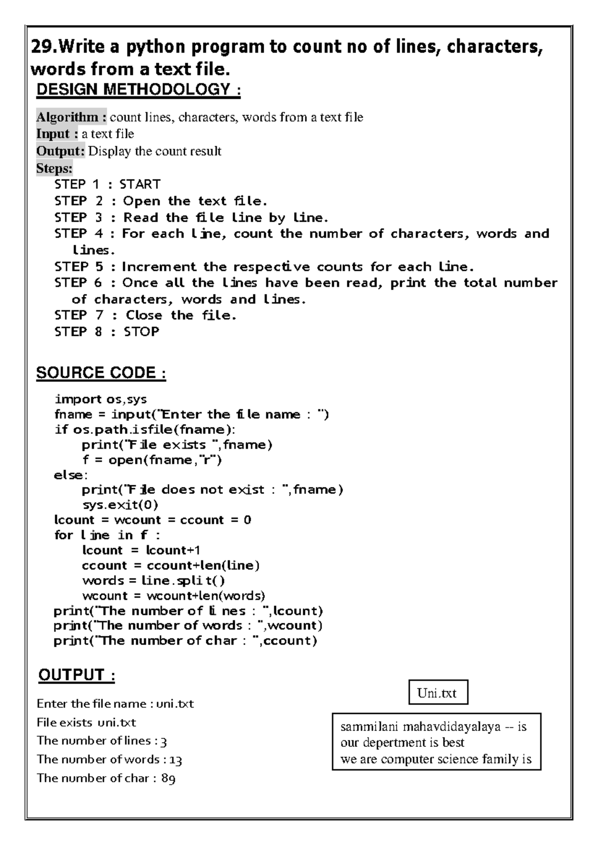 Py1 removed - 29 a python program to count no of lines, characters, words from a text file ...