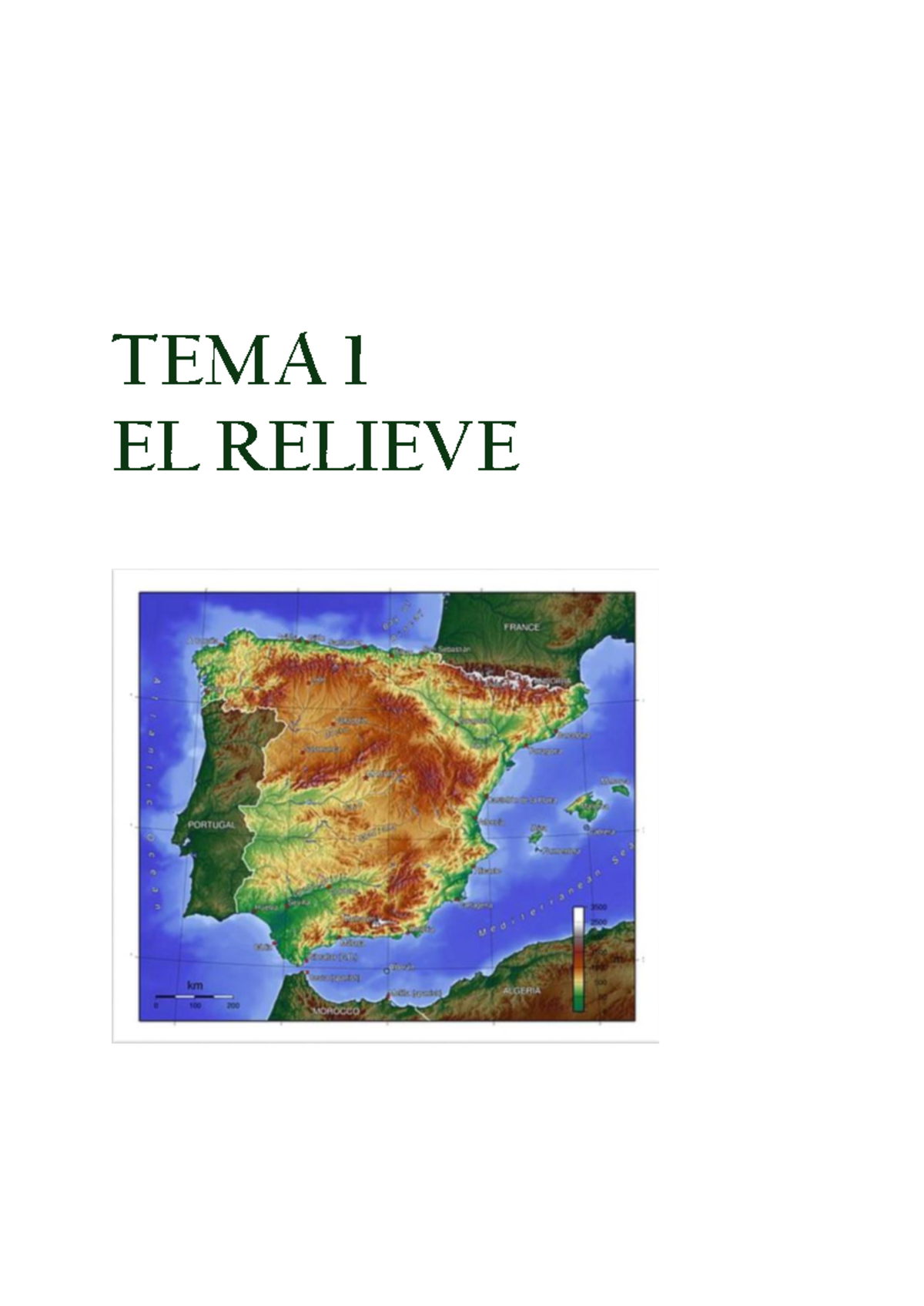 Trimestral Geografia 1 - TEMA 1 EL RELIEVE 1. EL ESPACIO GEOGRÁFICO ESPAÑOL 1 La composición del ...