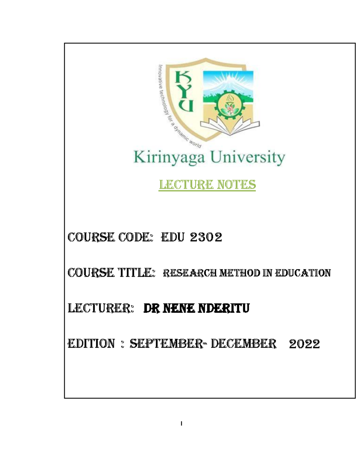 Education Evaluation and development and measurements - LECTURE NOTES ...