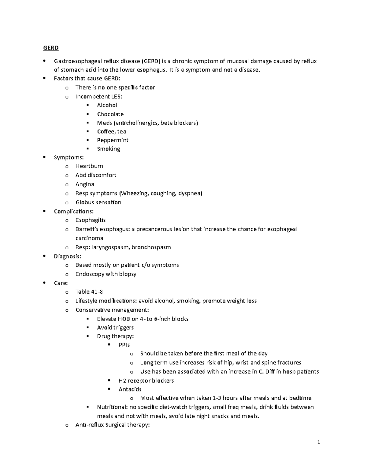 GI (1) - GI (1) - GERD Gastroesophageal reflux disease (GERD) is a ...