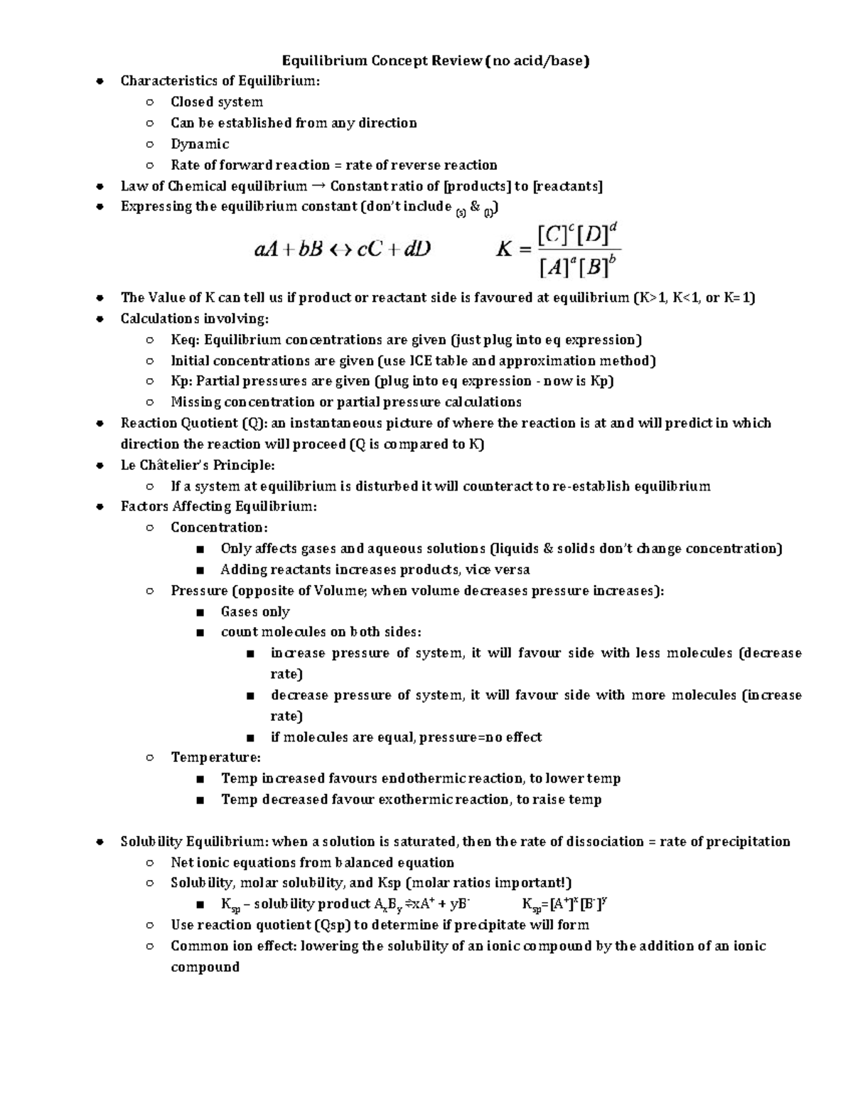 Equilibrium chapter 7 concept summary - Heat Transfer - AtaUni - Studocu