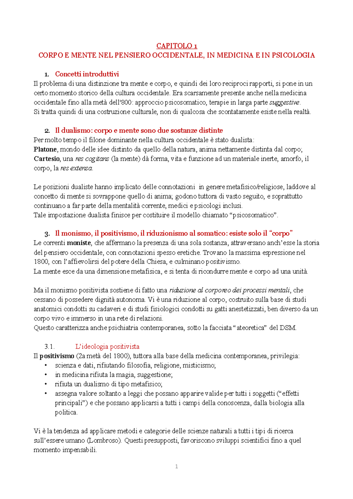 Tra corpo e mente - Riassunto del libro suddiviso per capitoli e sotto ...