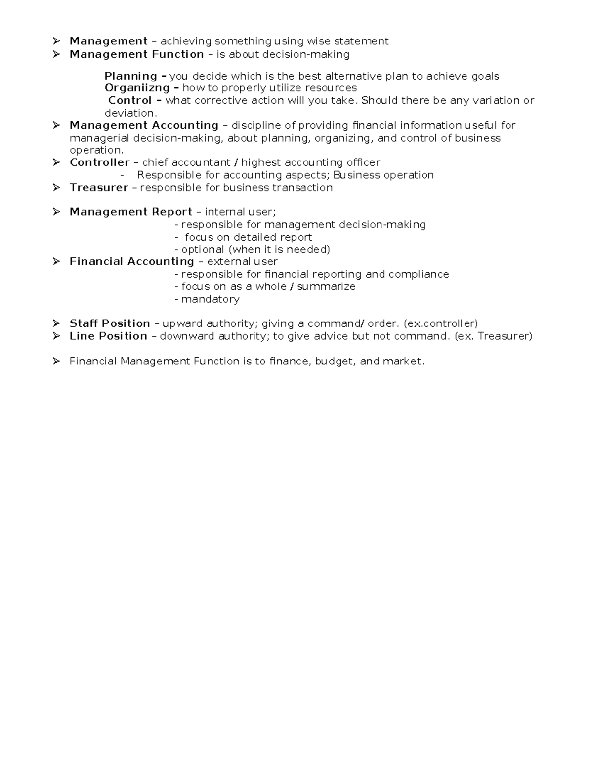 Lecture Stratbus - notes only - Management – achieving something using ...