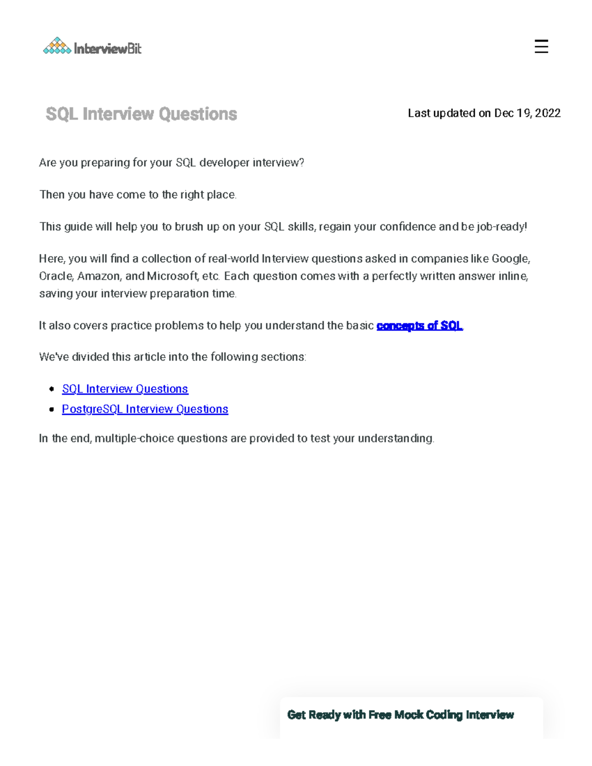 Sql Interview Questions Cheat Sheet 2023 Interview Bit Sql 0944
