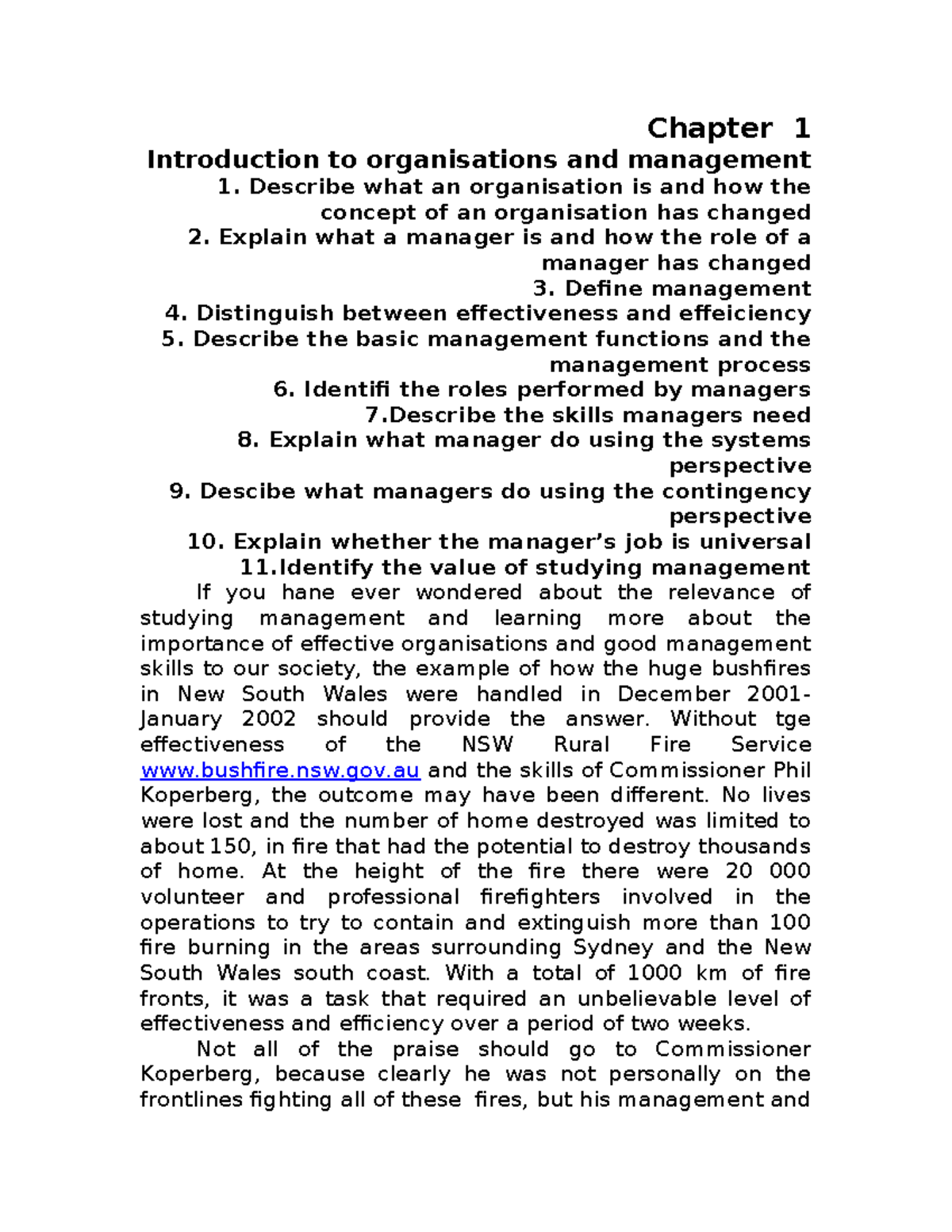 Ch1. Introduction to organisations and management - Chapter 1 ...