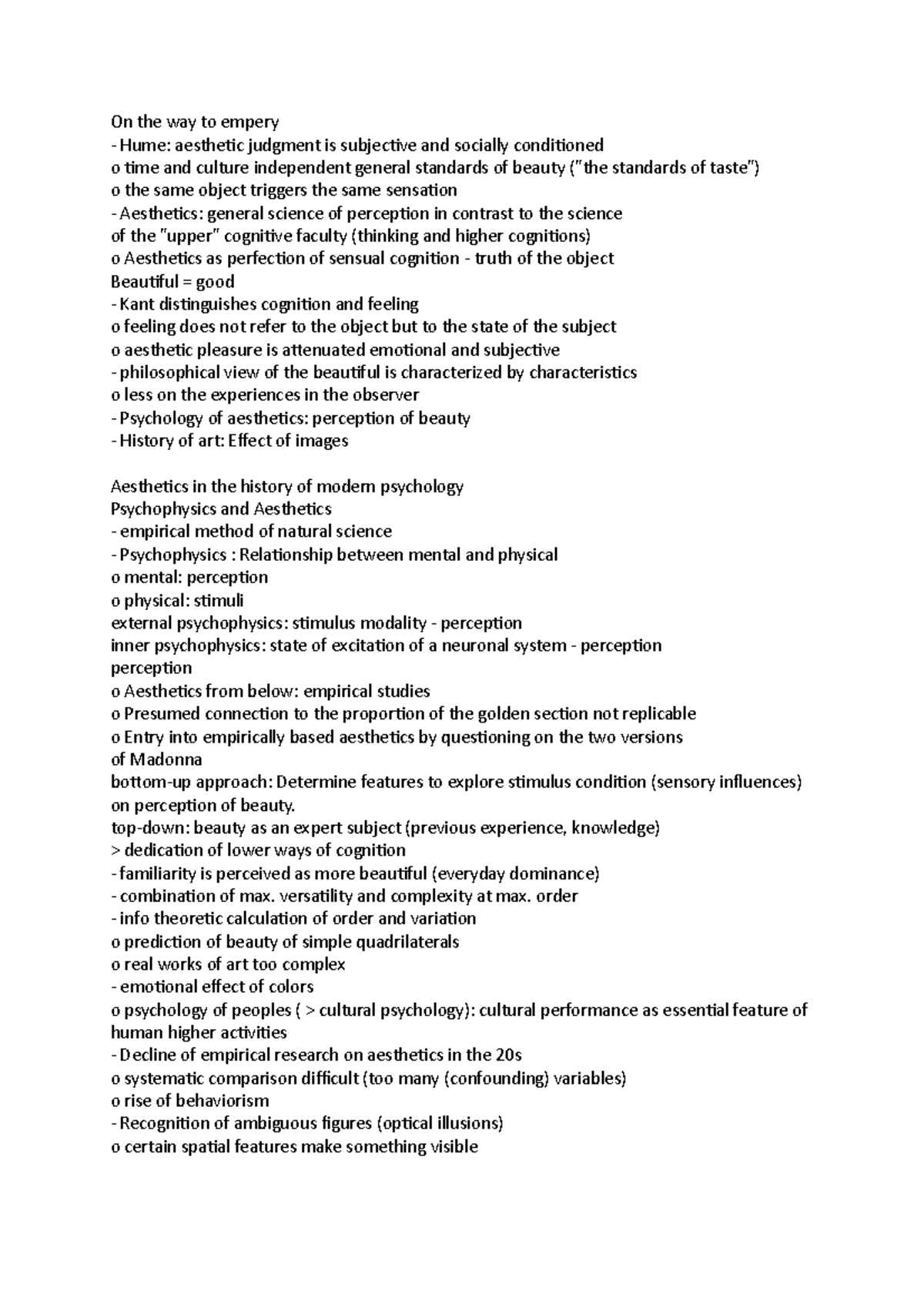 On the way to empery - On the way to empery Hume: aesthetic judgment is ...