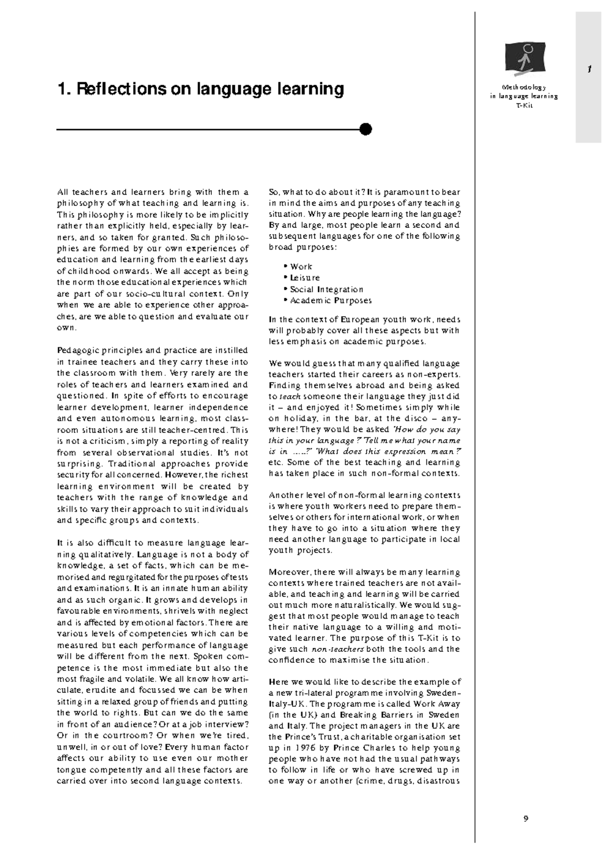 1 reflections - A short reflection - Me t h o d o lo gy in la n gu a ge ...