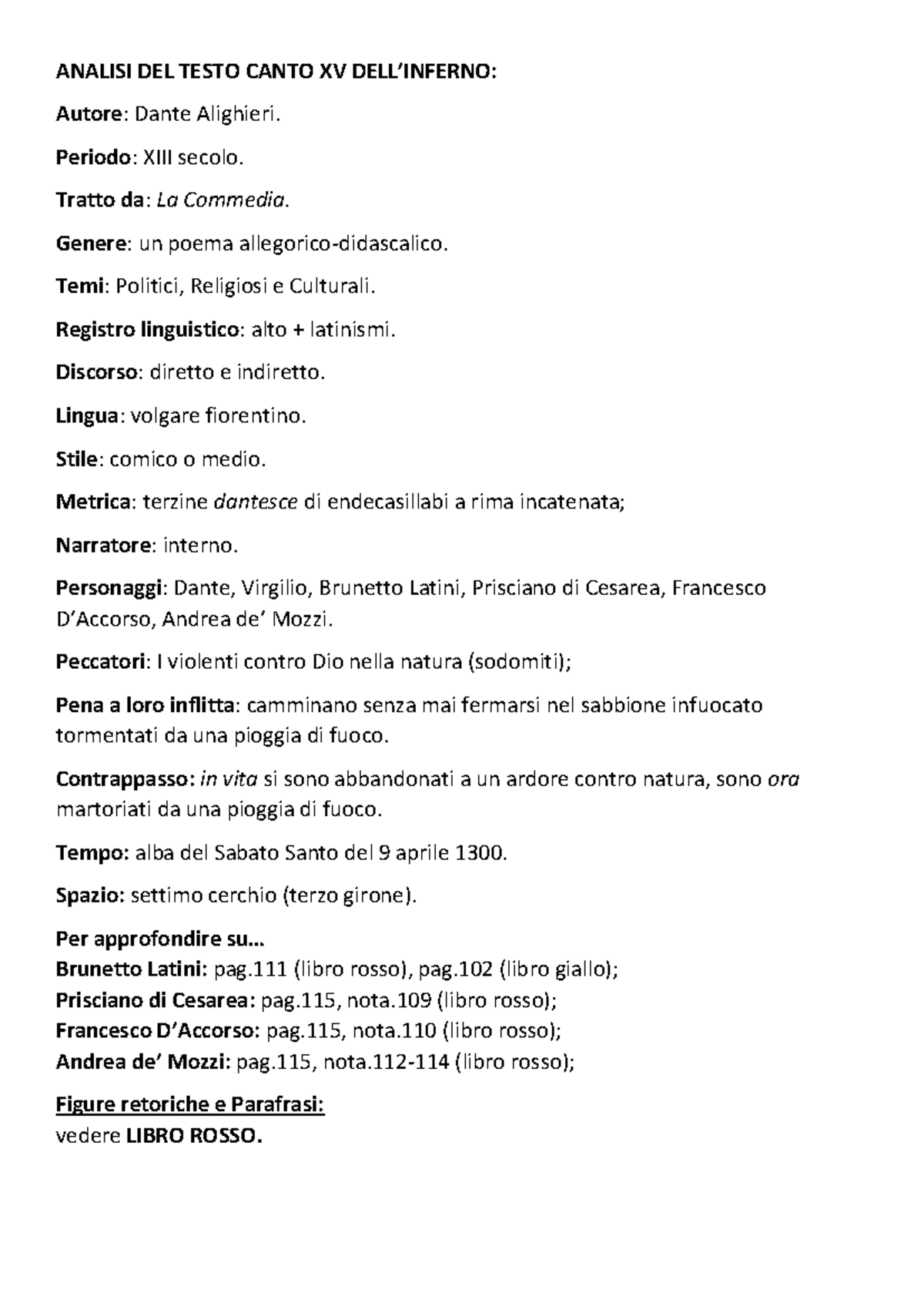 Analisi DEL Testo Canto XV - ANALISI DEL TESTO CANTO XV DELL’INFERNO ...
