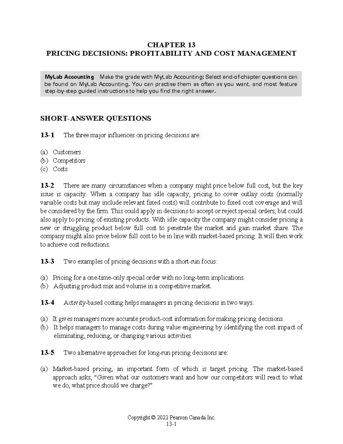 M13 DATA 9560 09 ISM C13 - practical question answers - Copyright ...