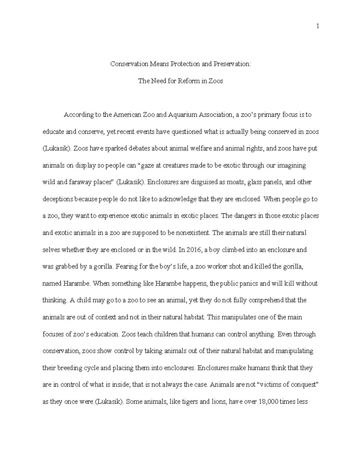 Research paper - Conservation Means Protection and Preservation: The ...