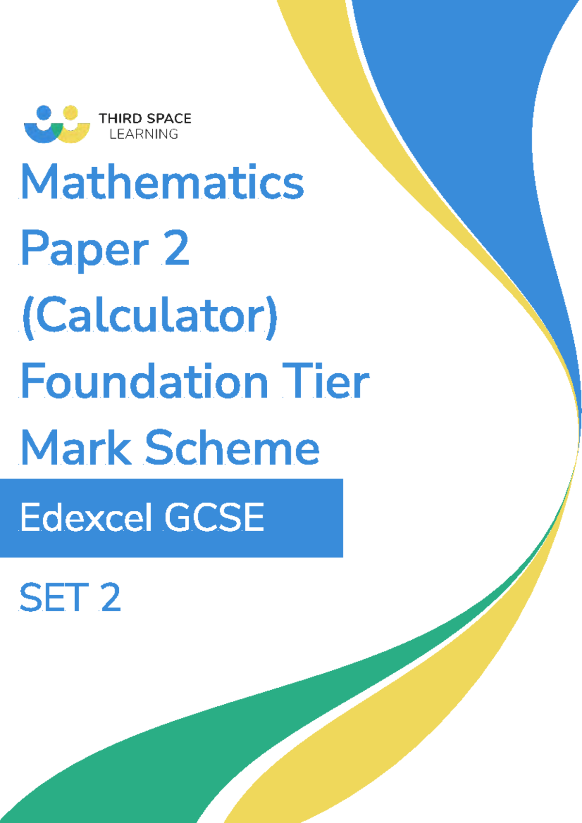 Edexcel Set 2 Foundation Paper 2 Mark Scheme - Mathematics Paper 2 ...