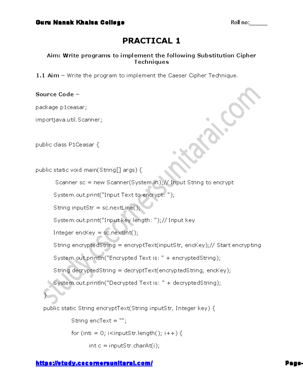 INS Practicals TYCS (study - study.cscornersunitarai/ Page- PRACTICAL 1 ...