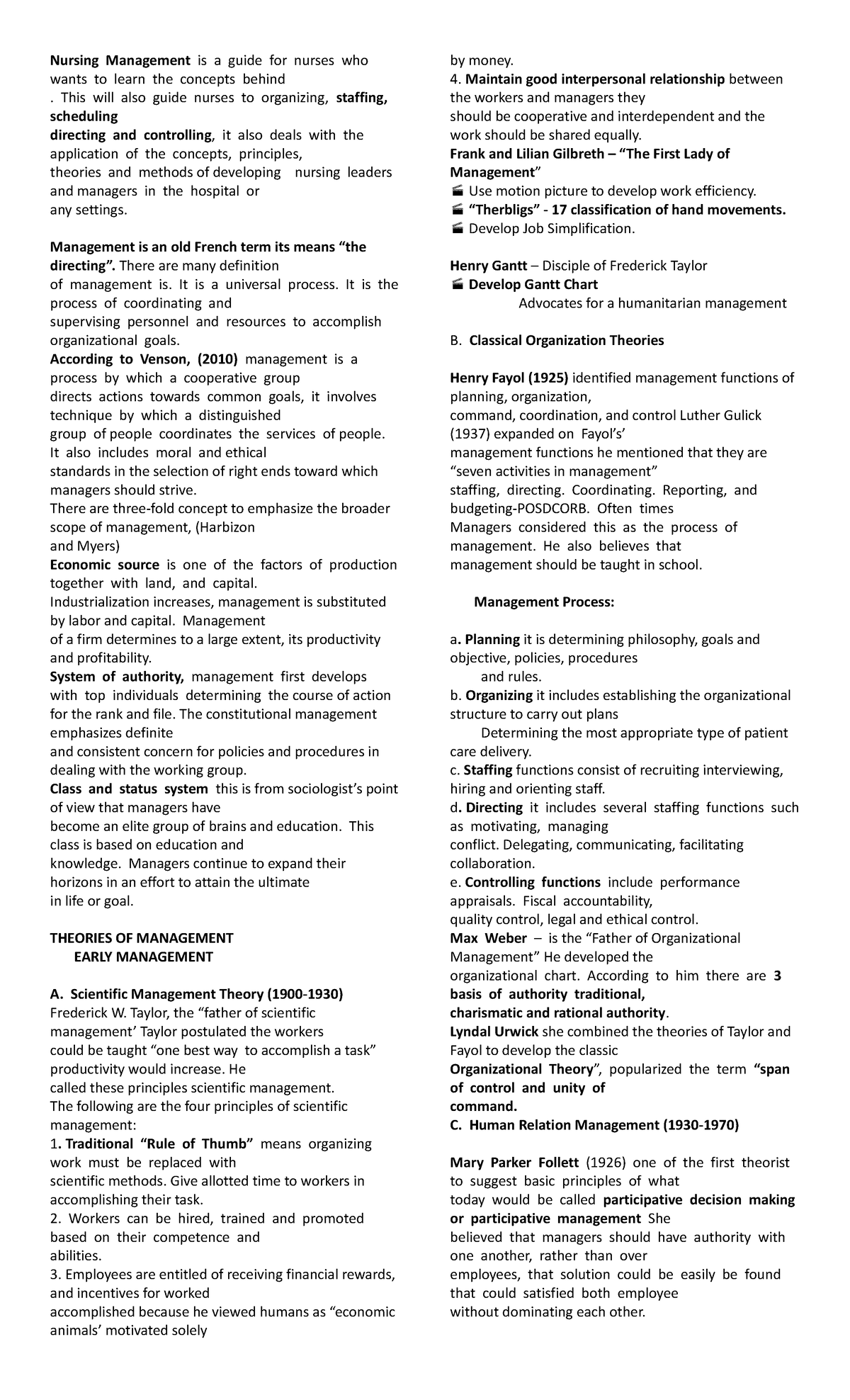 Leadership- Reviewer - Nursing Management is a guide for nurses who ...