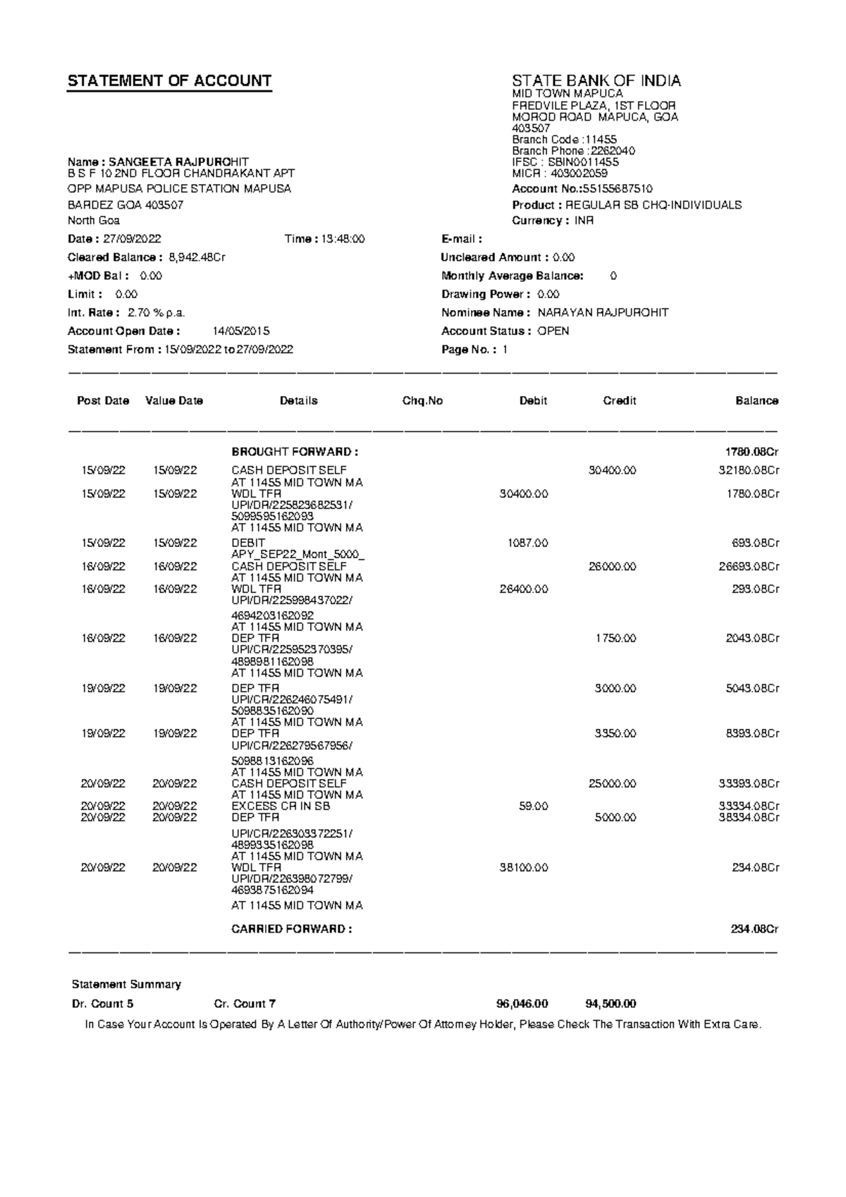 DOC-20220927-WA0026 - Maths - STATEMENT OF ACCOUNT STATE BANK OF INDIA ...