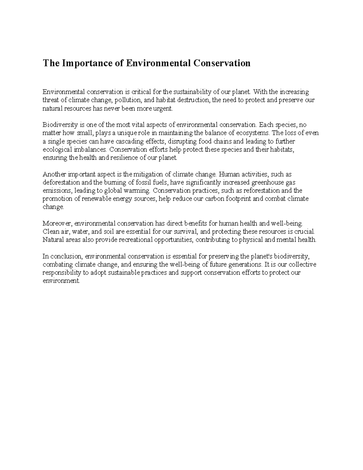 The importance of environmental conservation - The Importance of ...