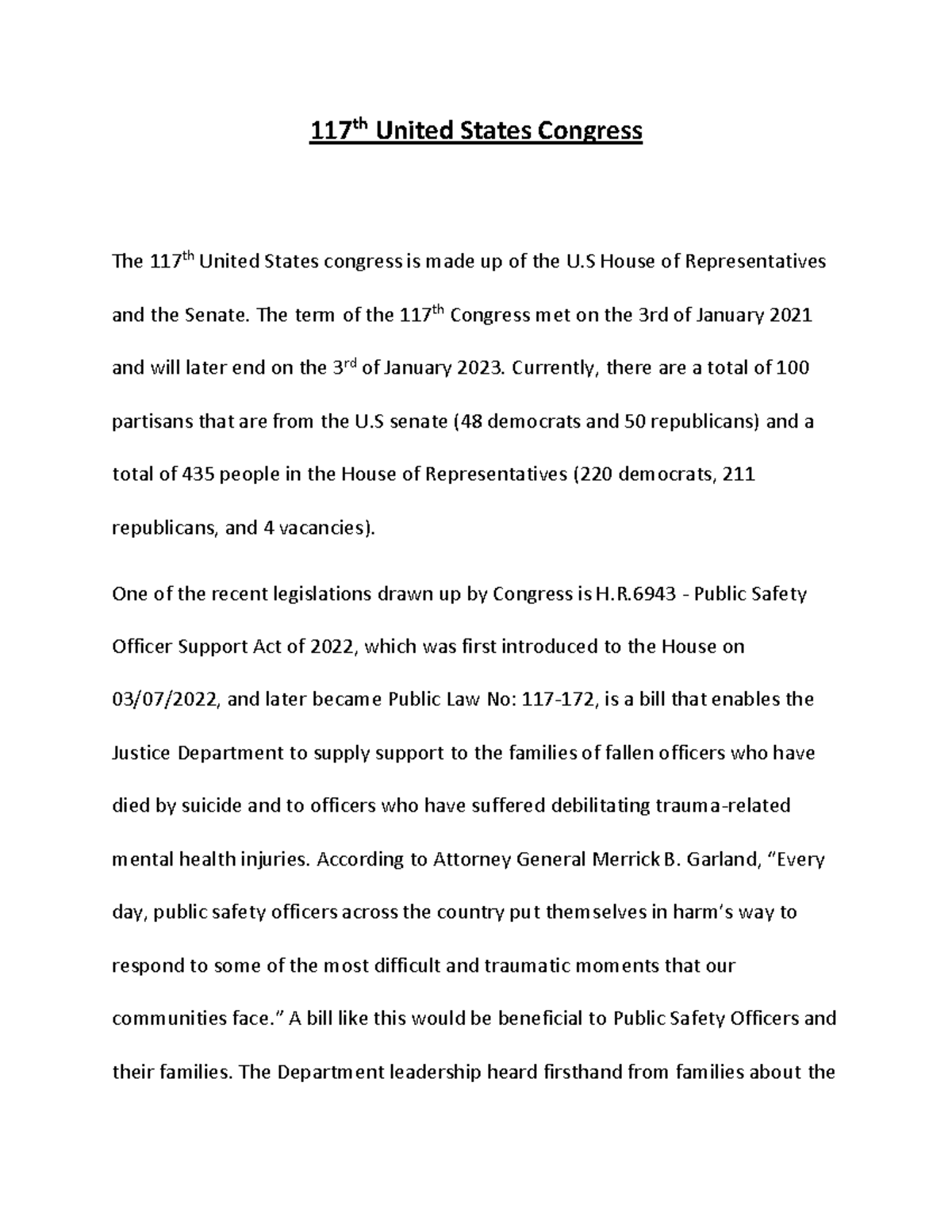 117th United States Congress - 117 th United States Congress The 117th ...