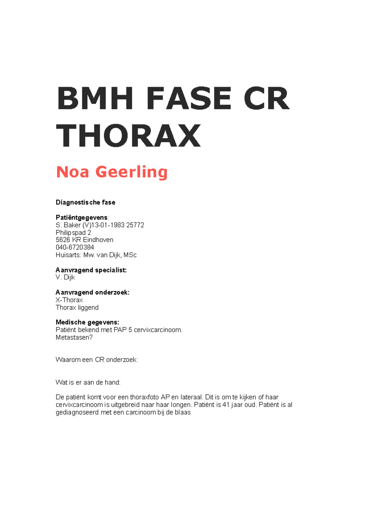 BMH fase CR thorax - Samenvatting Radiodiagnostiek - BMH FASE CR THORAX ...