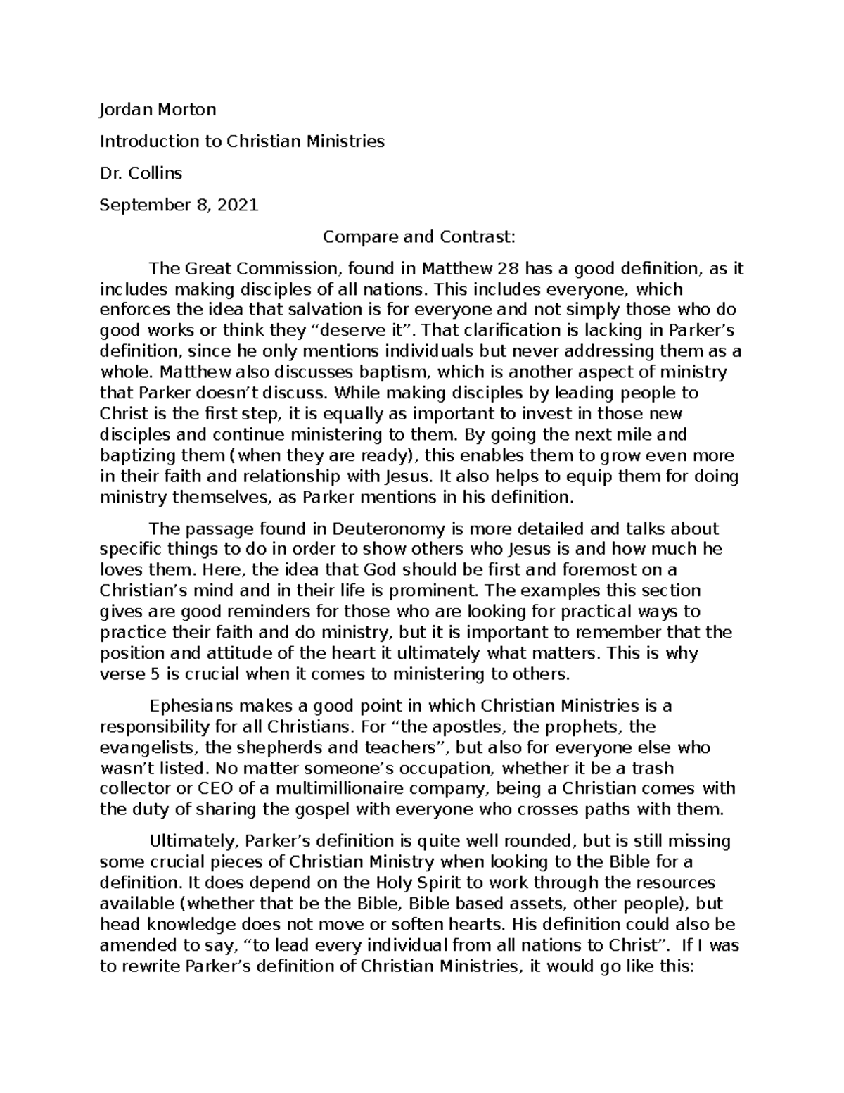 3 Passages Assignment - Jordan Morton Introduction to Christian ...