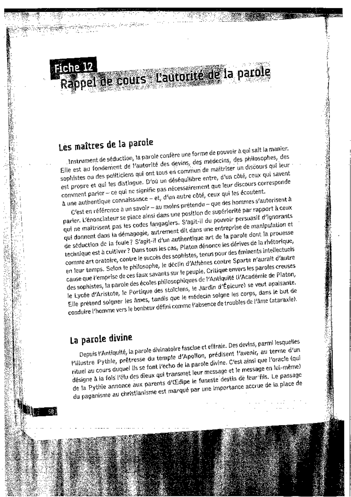 HLP 1 autorité de la parole - Français - Studocu