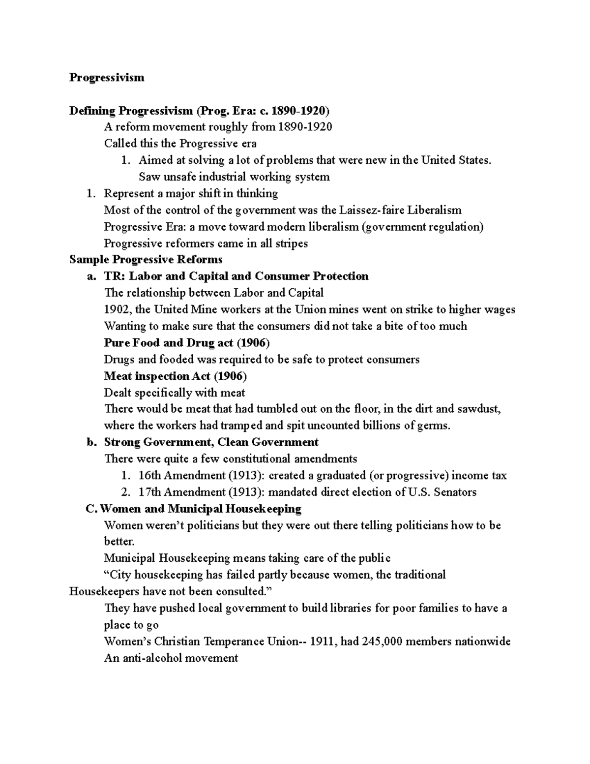 History 12: Progressivism - Progressivism Defining Progressivism (Prog ...