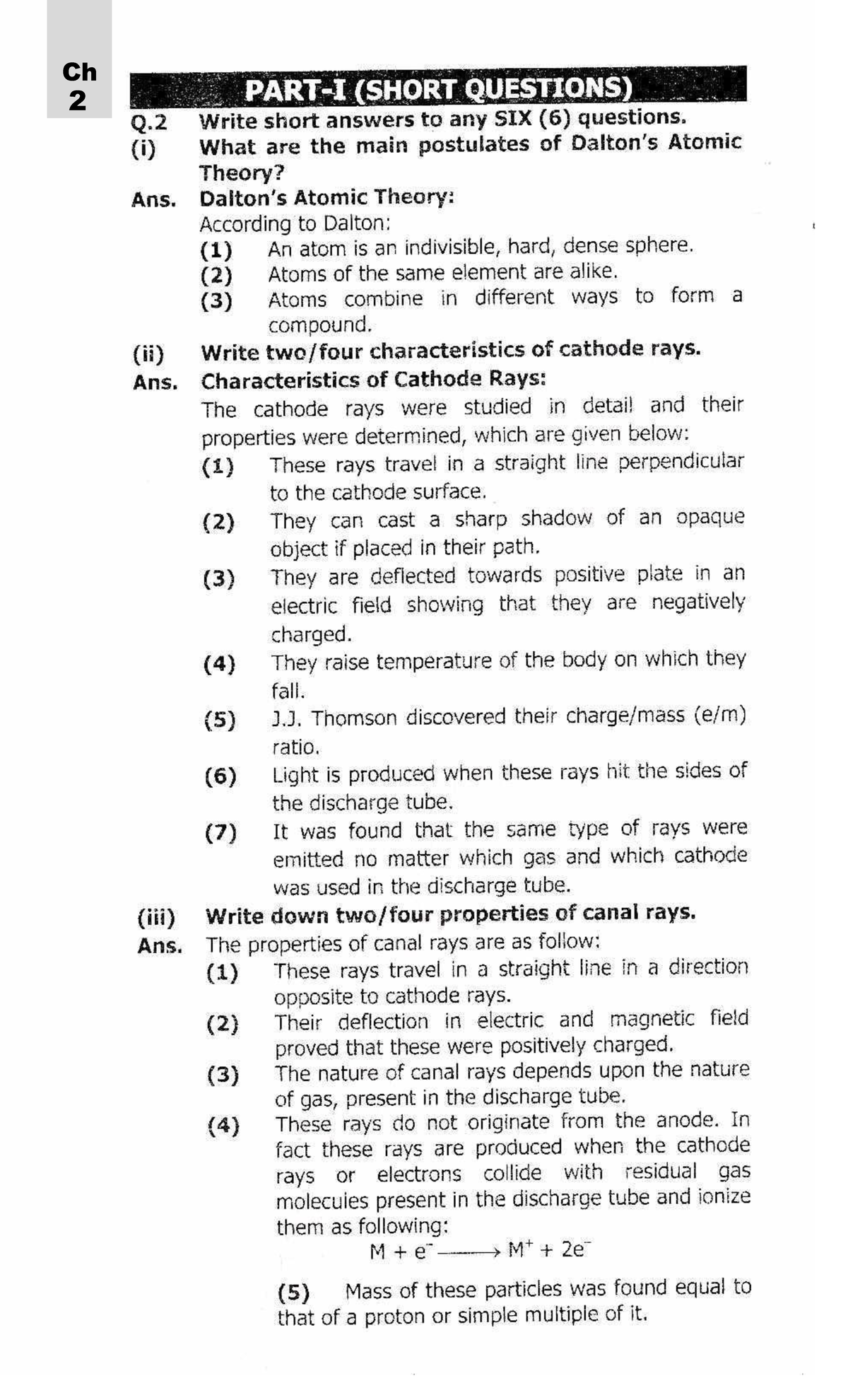 9th class Chemistry Notes Chapter 2 MCQs Questions and Practicals - Ch ...