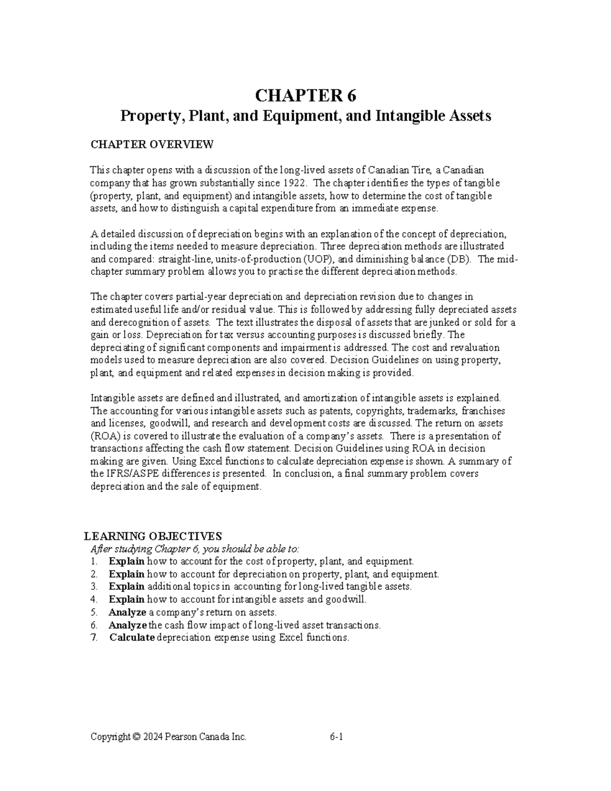 Chapter 6 Notes - CHAPTER 6 Property, Plant, and Equipment, and ...