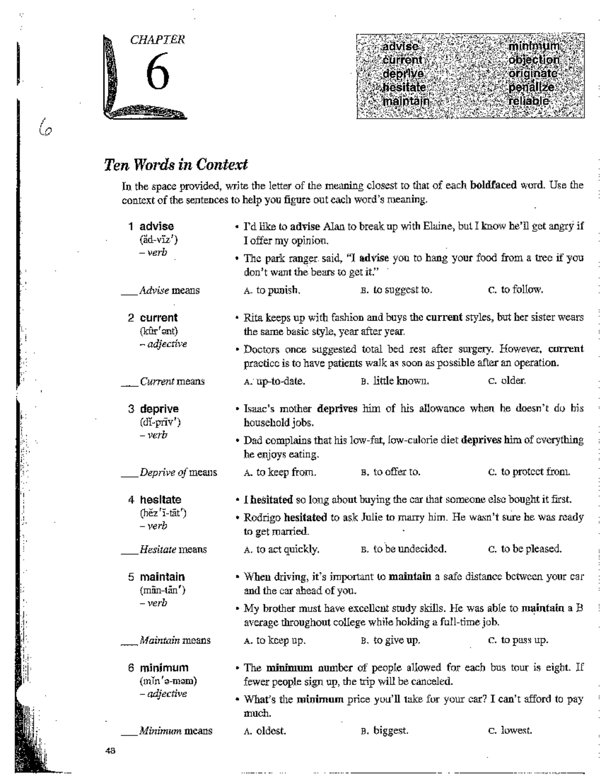 Tristan Jons - 6th Townsendpress Chapter 6 - Studocu