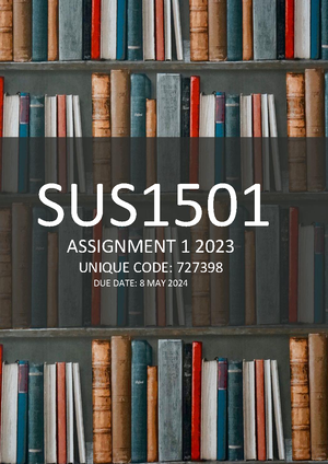 SUS1501 Assignment 7 2024 - SUS ASSIGNMENT DUE DATE: 22 APRIL ...