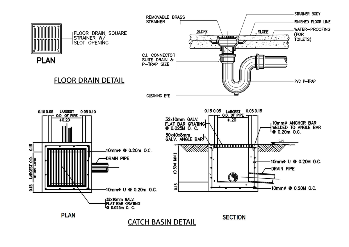 Drawing-Seatwork 1 - n/a - BS Psychology - CATCH BASIN DETAIL FLOOR ...