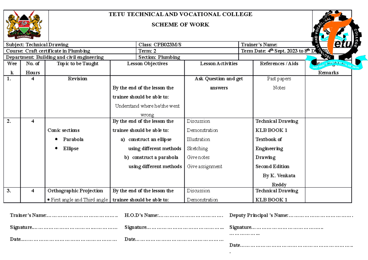 Schemes of work for CPB023 - TETU TECHNICAL AND VOCATIONAL COLLEGE ...