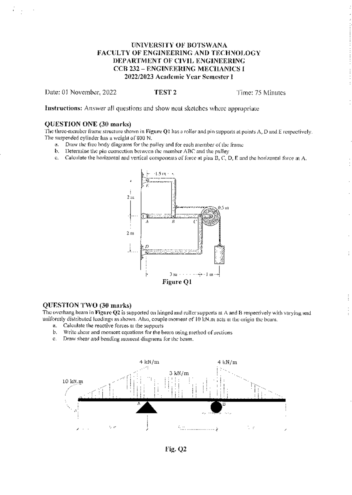 Markingguide TEST2 CCB232 2022 - Statics - UB - Studocu