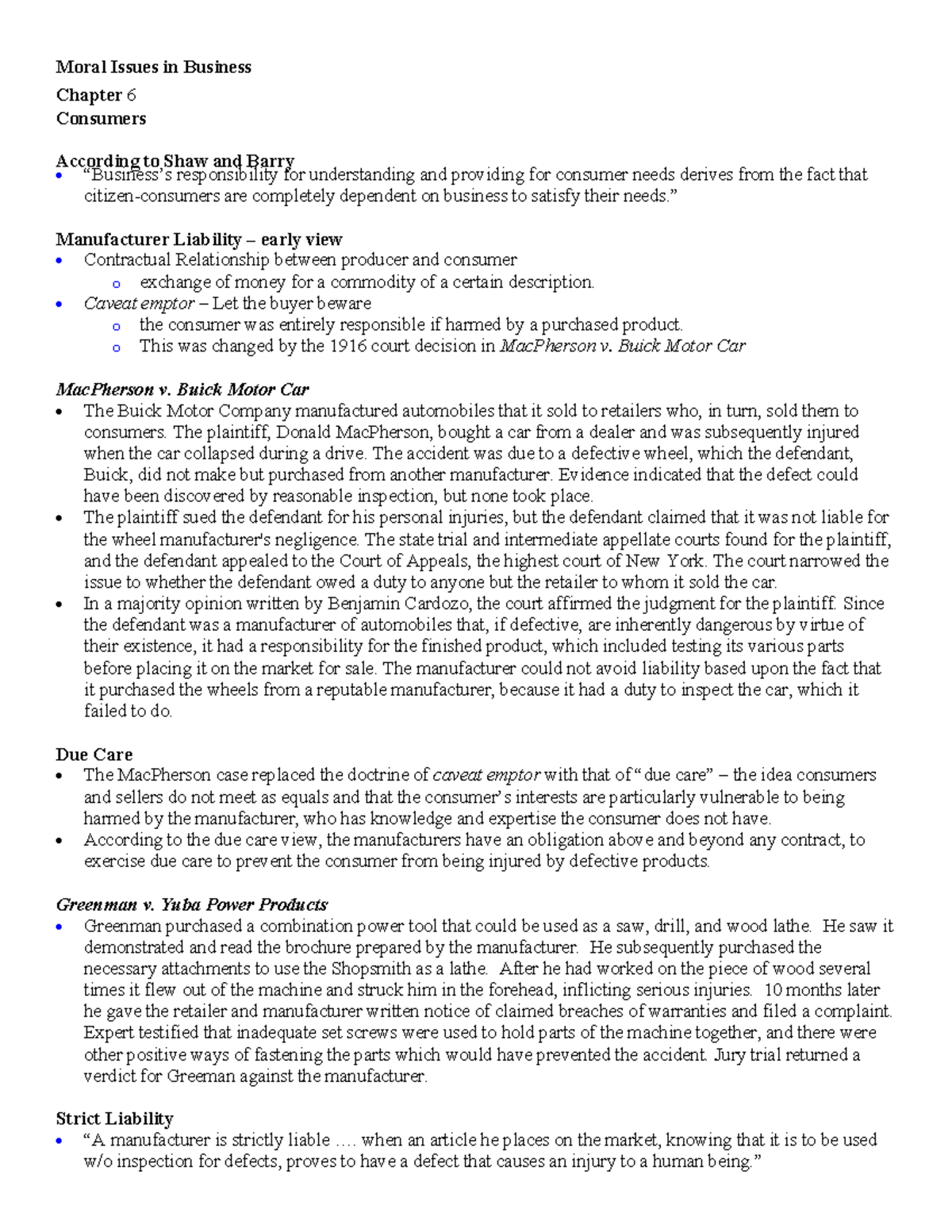 Moral Issues In Business 6 Studocu