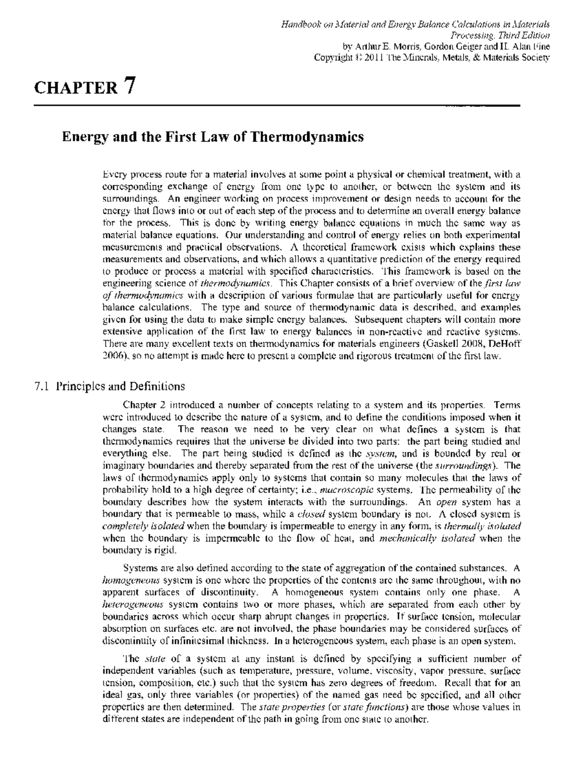 7.bölüm enerji - energy notes - CHAPTER 7 Energy and the First Law of ...