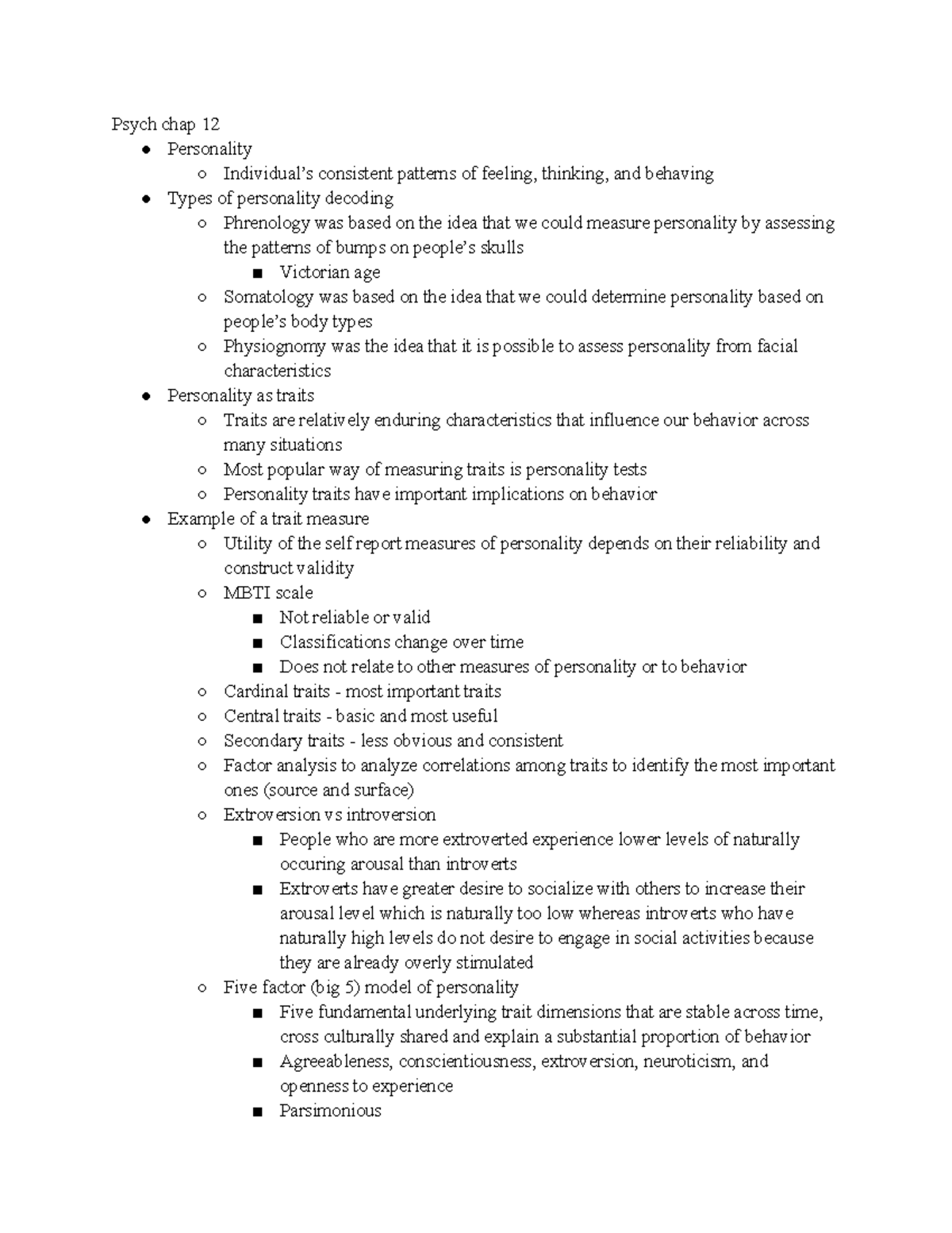 Psych chap 12 - notes from chapter 12 content - Psych chap 12 ...